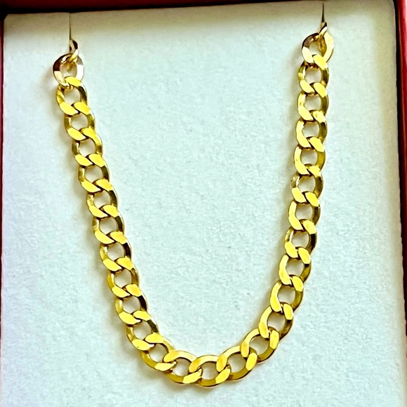 Other | 14k Solid Gold 22 Inch Cuban Curb Necklace | Poshmark